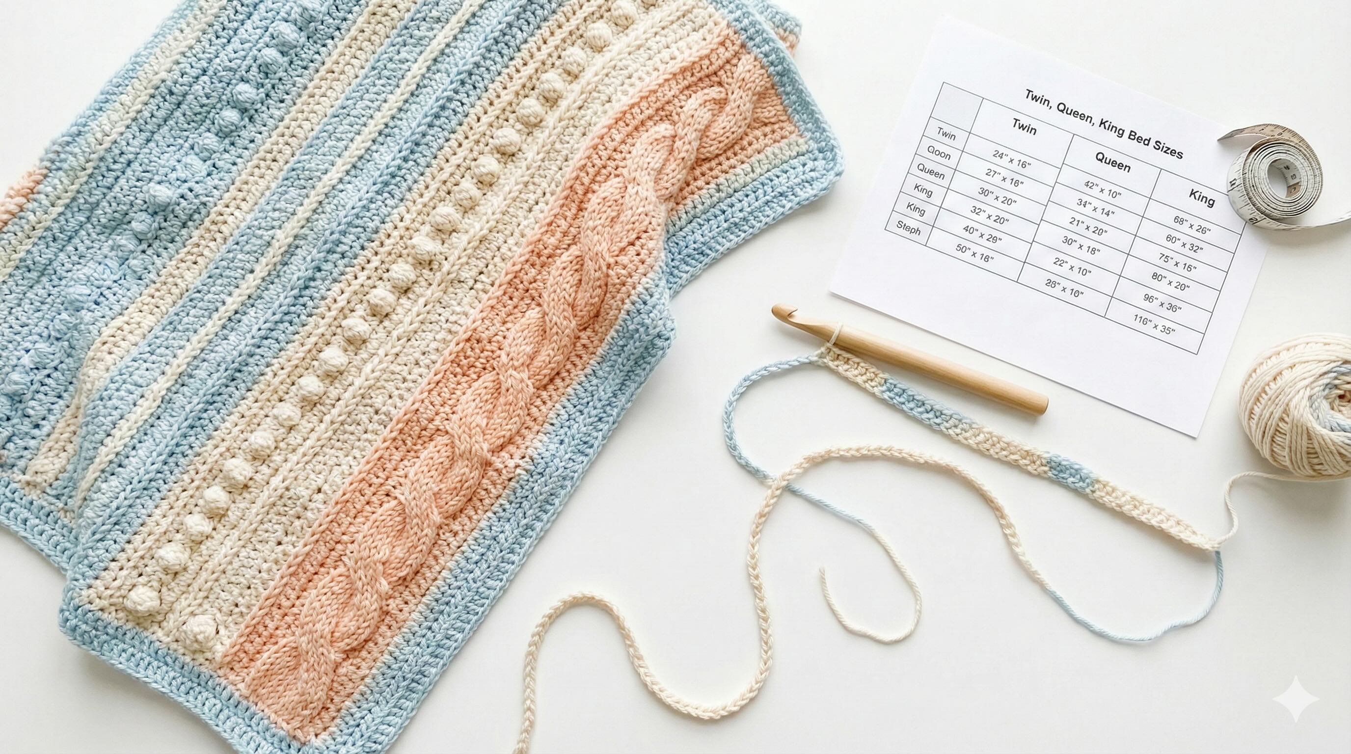 Crochet Blanket Size & Chain Calculator | StitchMath